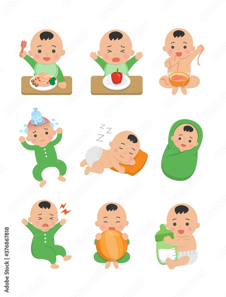 9 cute happy babies and his daily routines, baby diapers, fever babies ...