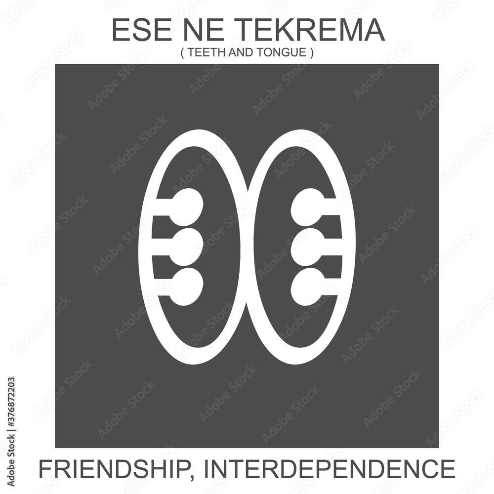 vector icon with african adinkra symbol Ese Ne Tekrema. Symbol of ...
