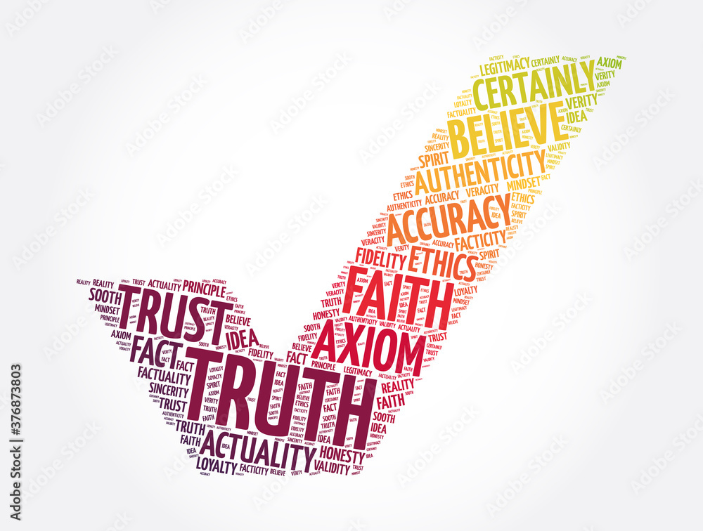 Truth check mark word cloud collage, concept background Stock Vector ...