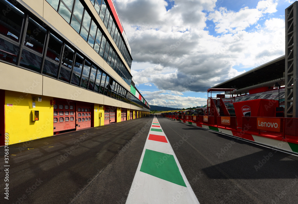 Scarperia, Mugello - Italy, May 2019: Details of the infrastructures ...
