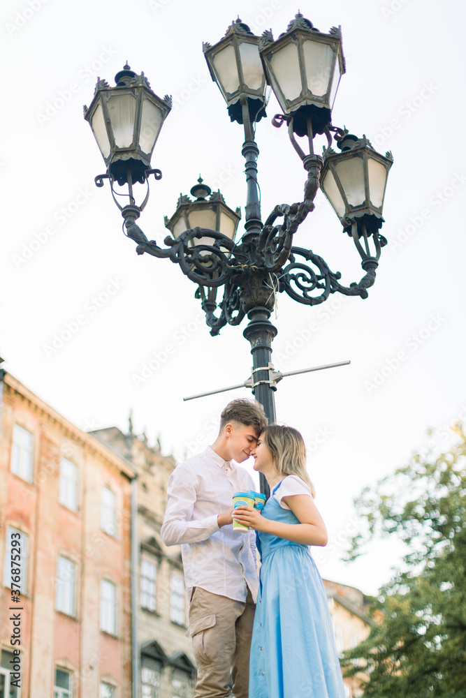 Romantic date, people, relationships concept. Happy young stylish ...