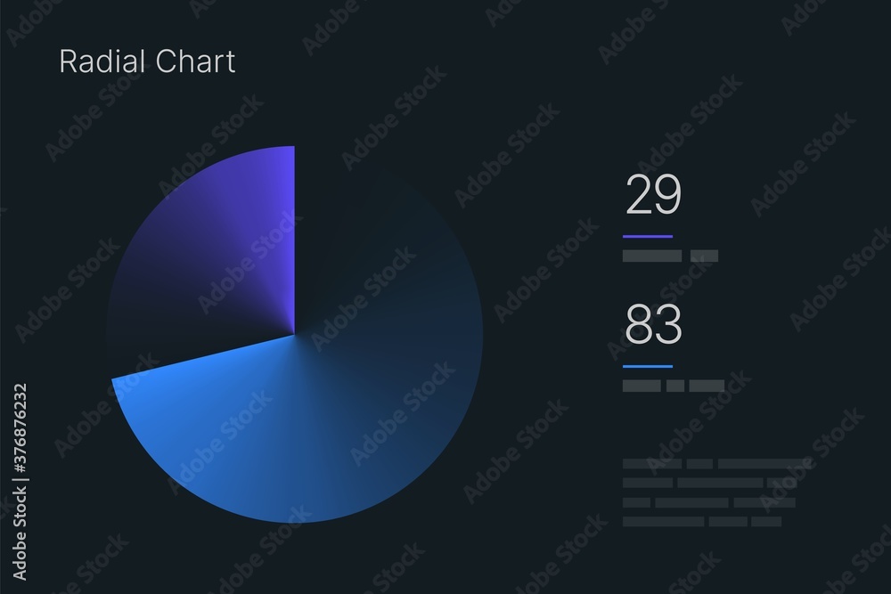Radial Chart. Elements of infographics on a dark background. Use in ...