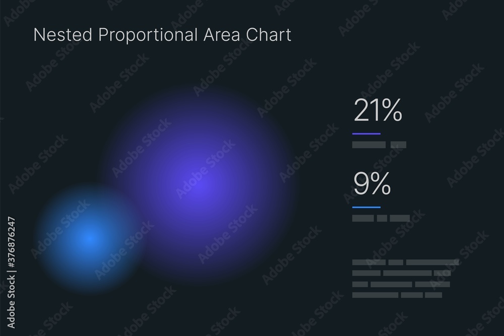 Proportional Area Chart. Elements of infographics on a dark background ...