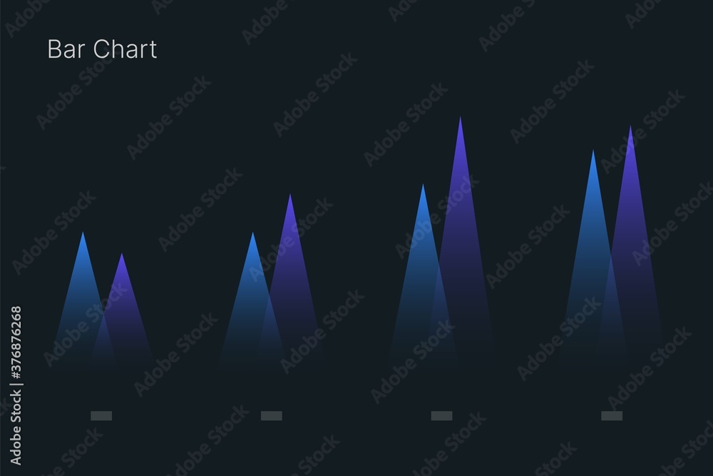 Bar Chart. Elements of infographics on a dark background. Use in ...