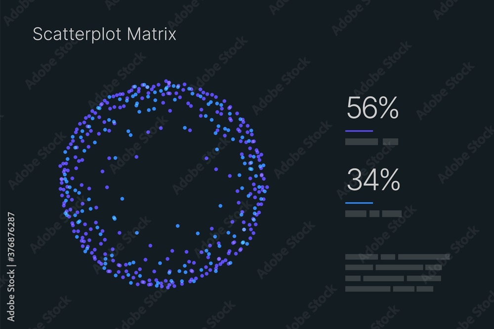 Scatterplot Matrix. Elements of infographics on a dark background. Use ...