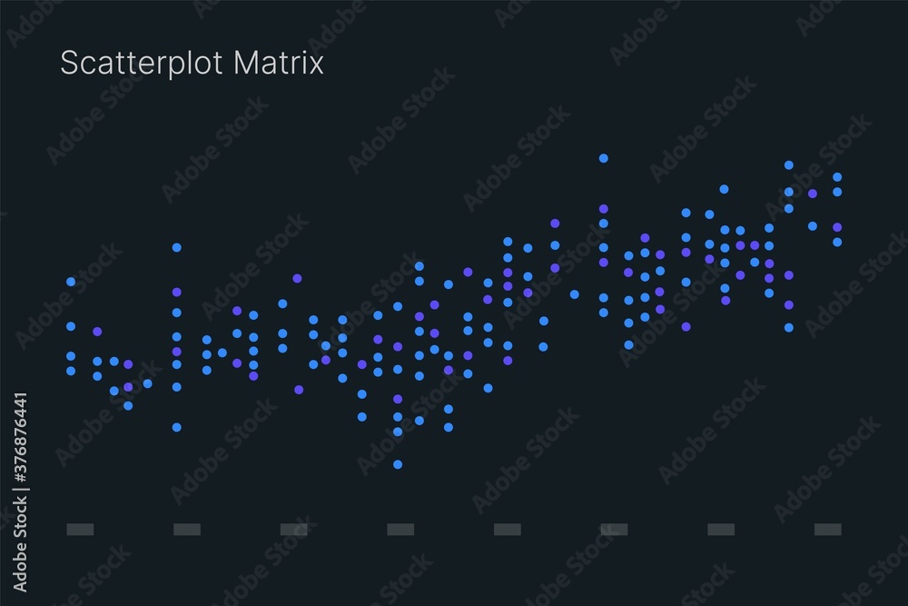 Scatterplot Matrix. Elements of infographics on a dark background. Use ...