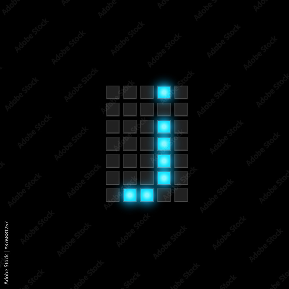 Realistic digital scoreboard font set, vector illustration Stock Vector ...