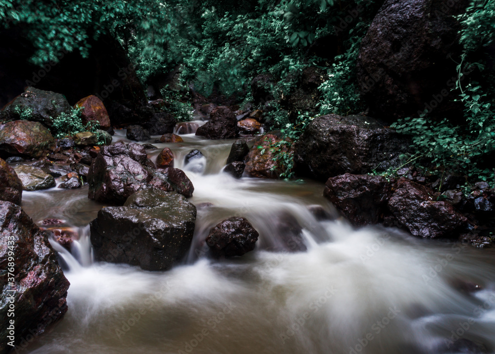 long exposure of waterfall. Khuneshwar Mahadev waterfall also known as ...