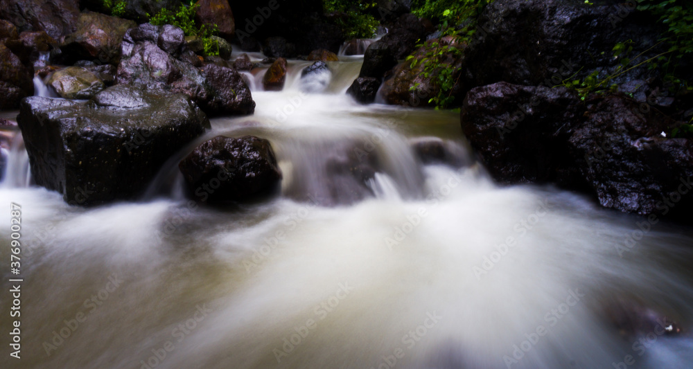 long exposure of waterfall. Khuneshwar Mahadev waterfall also known as ...