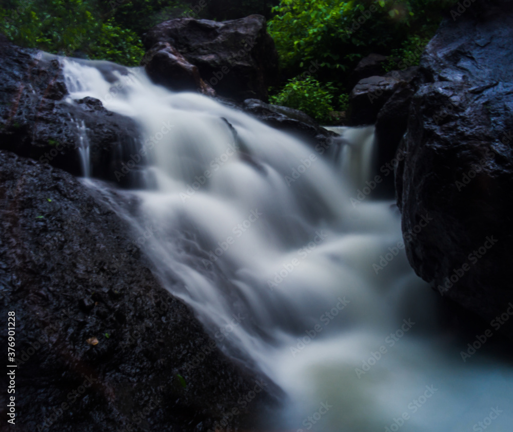 long exposure of waterfall. Khuneshwar Mahadev waterfall also known as ...