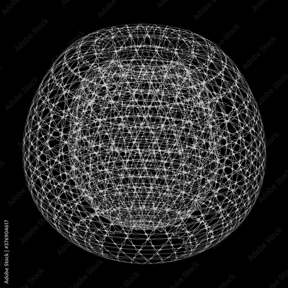 Abstract mesh volumetric surface. Stylized image of a Moebius vessel ...