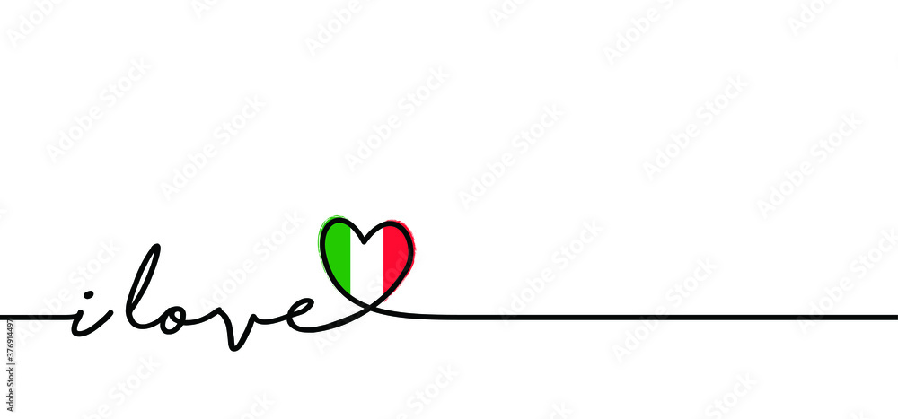 Slogan i love italy with with the Colors of italy flag. Italian slogans ...