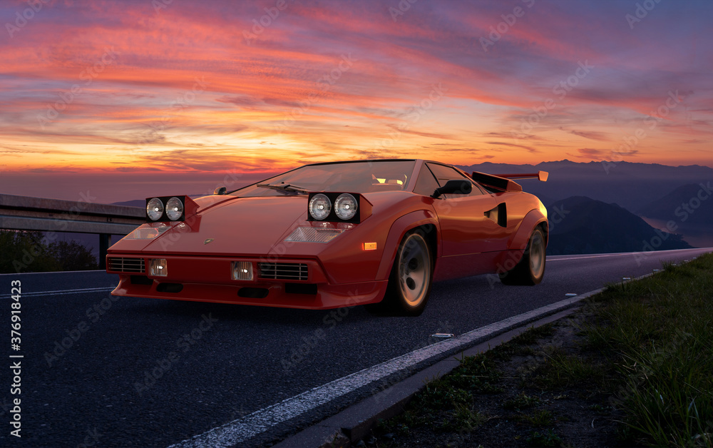 The legendary Lamborghini Countach - a super car from the 80's Stock ...