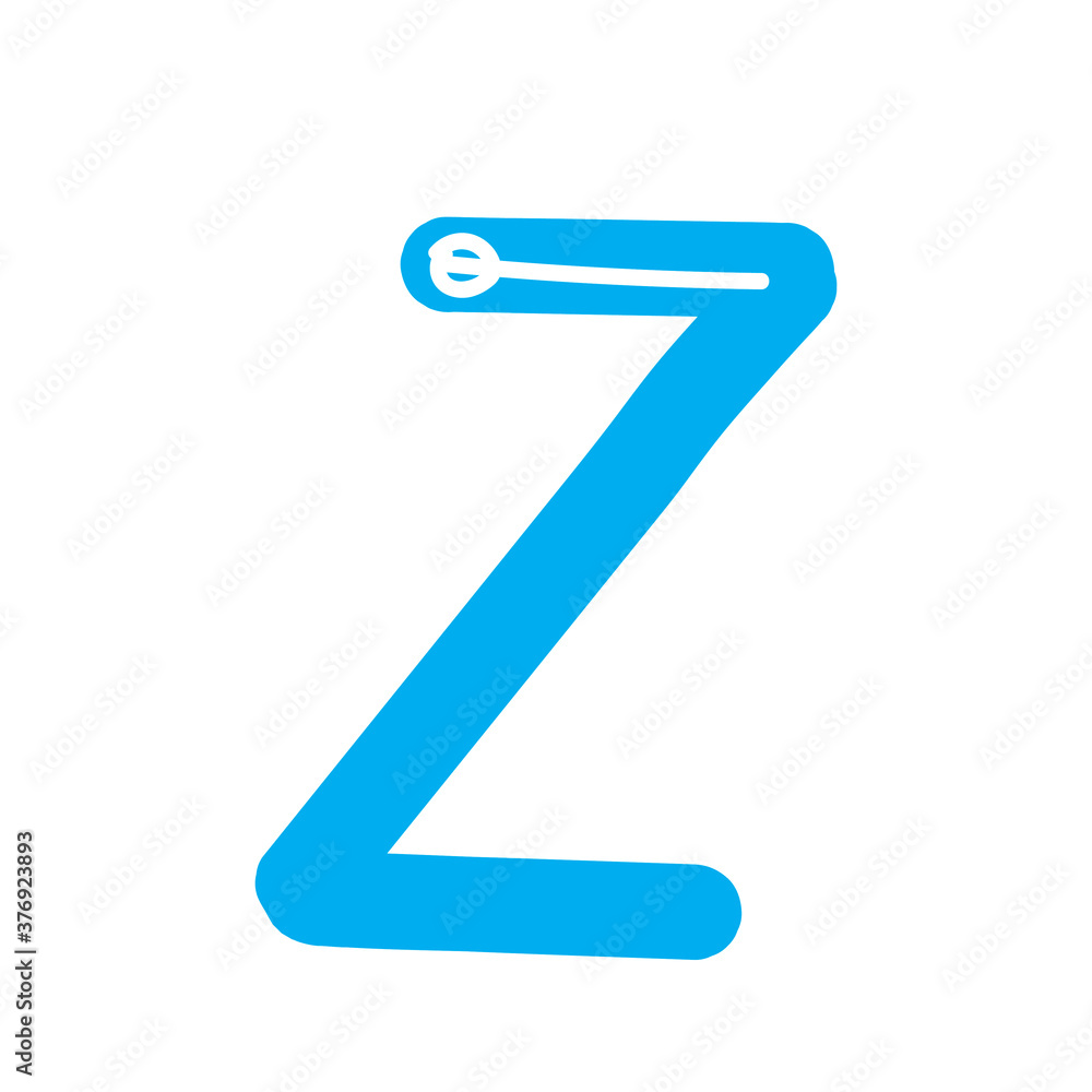 Letter Z isolated on white background as logo, icon, emblem, blue ...