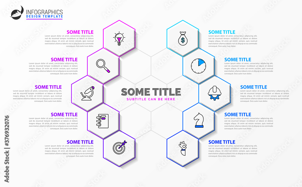 Infographic design template. Creative concept with 10 steps Stock ...