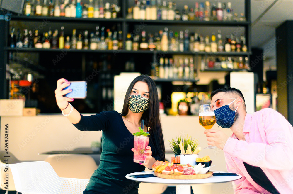 Influencers people having fun with new trend technology Stock Photo ...