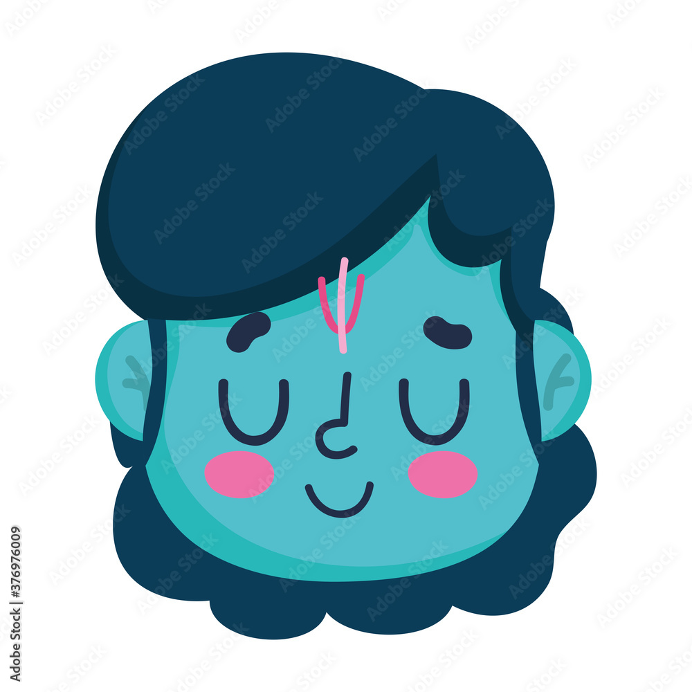 indian lord rama face cartoon character religious Stock Vector | Adobe ...