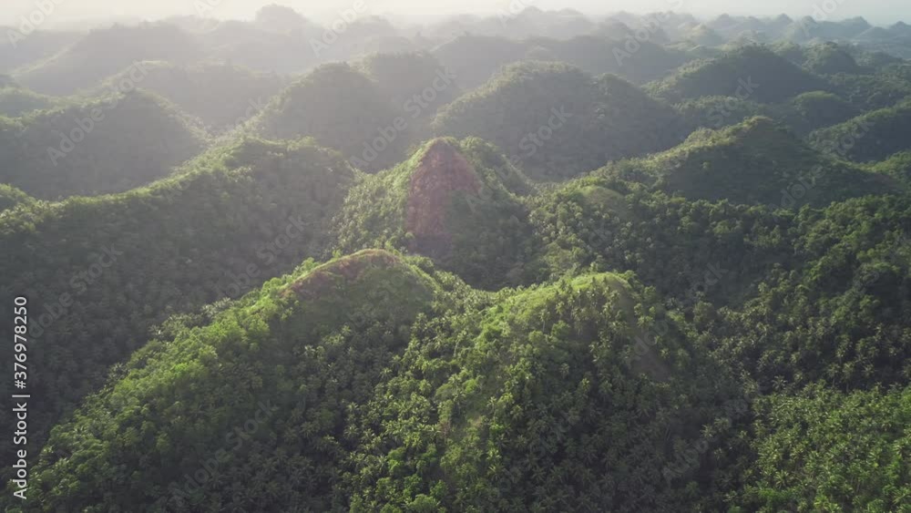 Vídeo do Stock: Philippines hills aerial: sun light above mountain ...