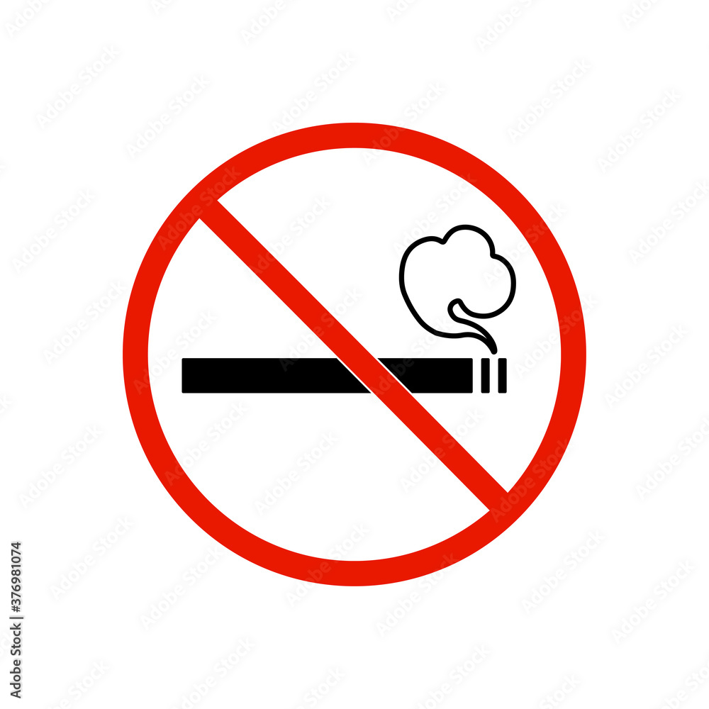 No smoking icon, symbol, information sign, logo modern design. No ...