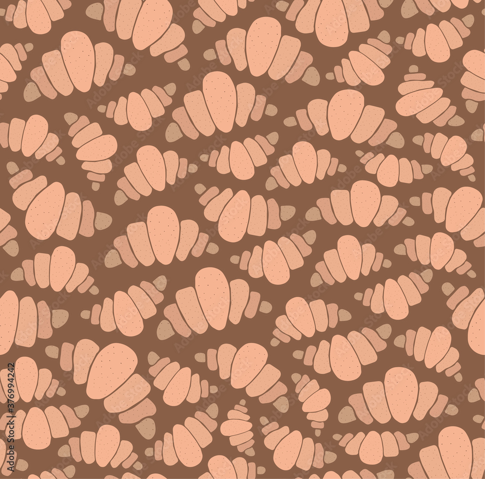Pattern with tasty fresh crunchy croissants. Bakery concept. Background ...
