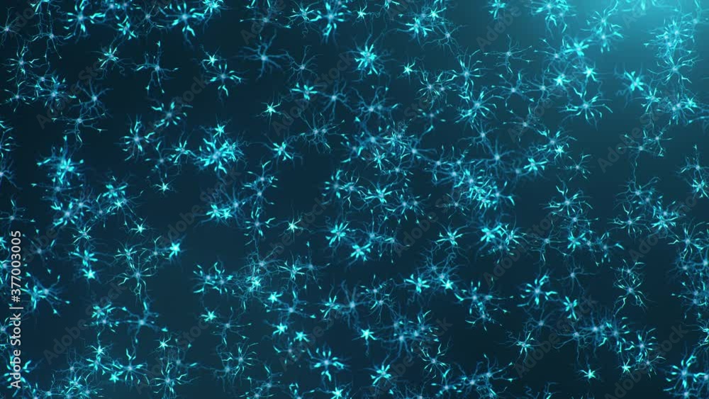Animation neurons in the brain.Synapse and Neuron cells sending ...