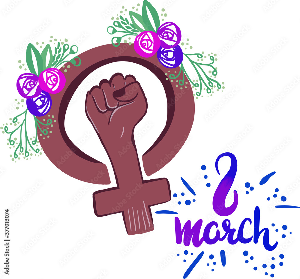 Women resist the symbol. Woman fist vector illustration. Isolated ...