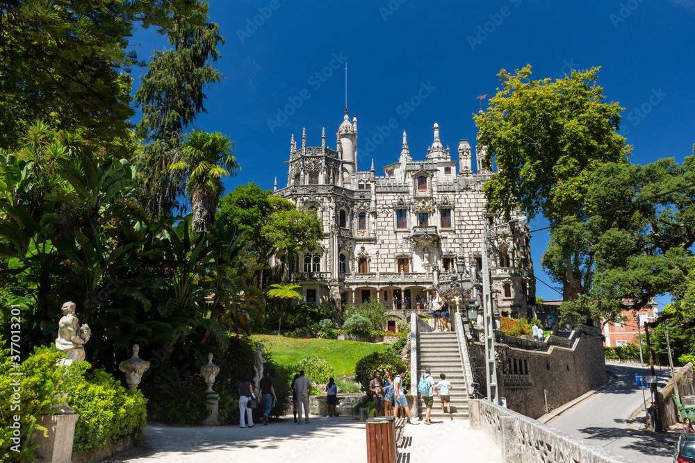 Beautiful view to old historic palace and towers with green trees Stock ...