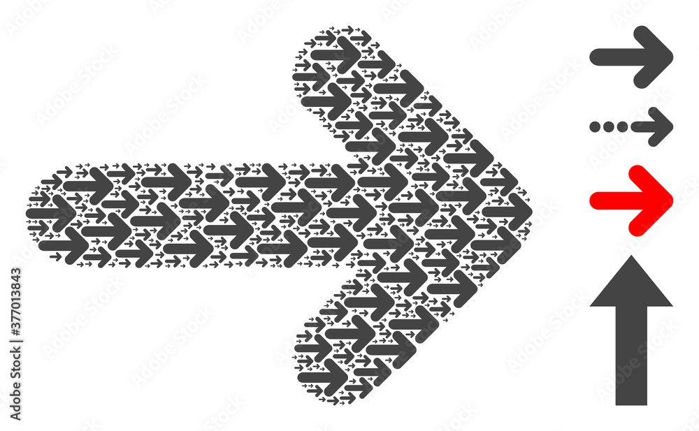 Vector arrow right collage is composed with randomized recursive arrow ...