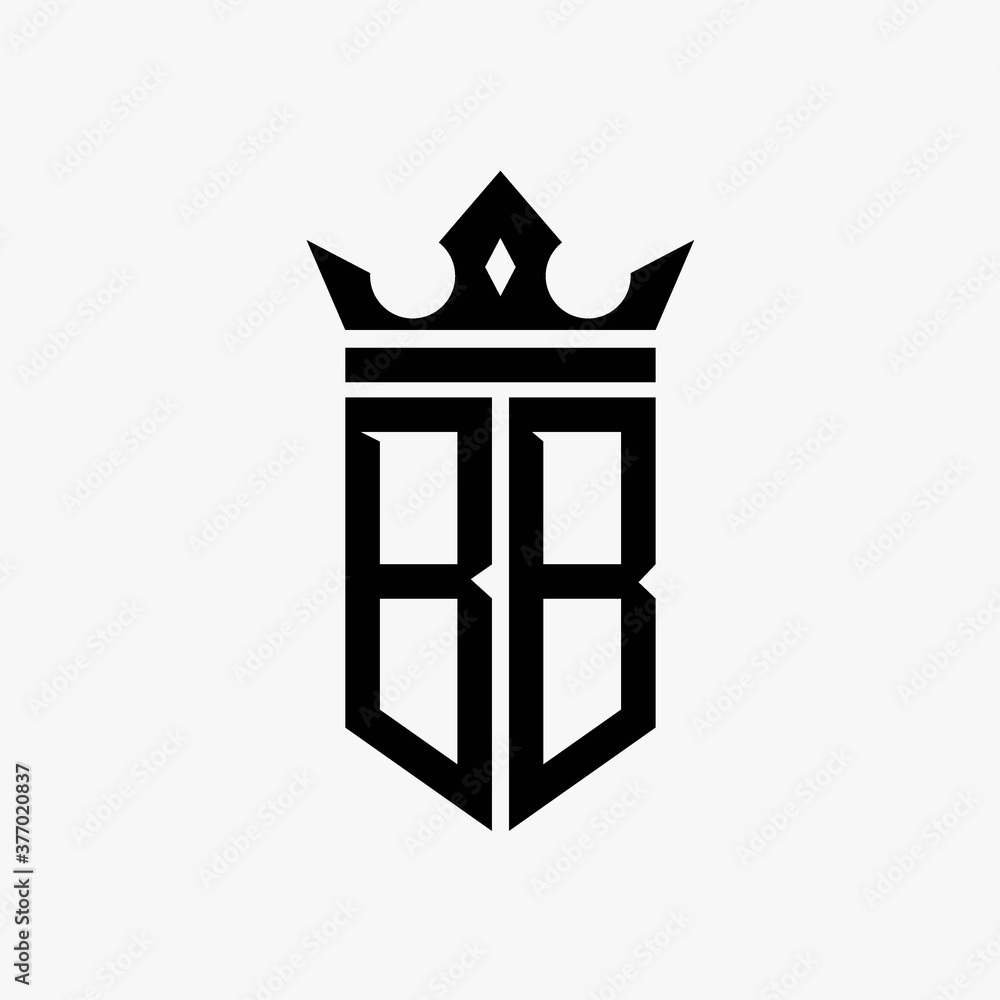 BB black color initial with crown logo template Stock Vector | Adobe Stock