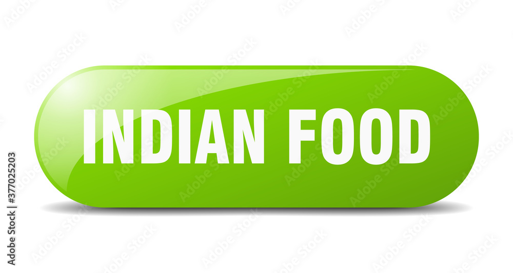 indian food button. sticker. banner. rounded glass sign Stock Vector ...