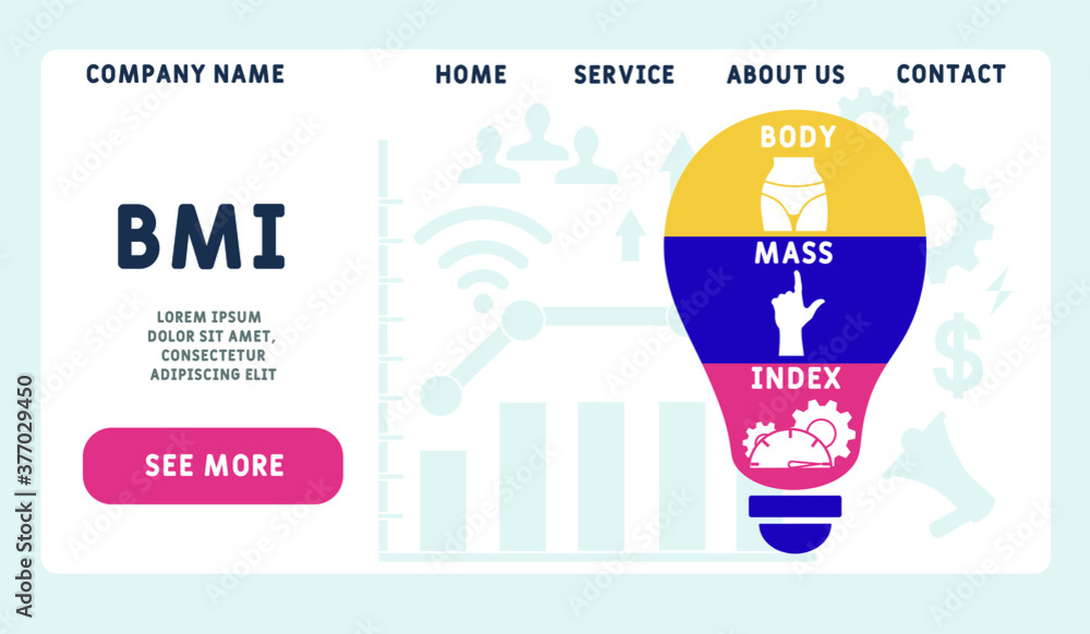 Vector website design template . BMI : Body Mass Index , business ...