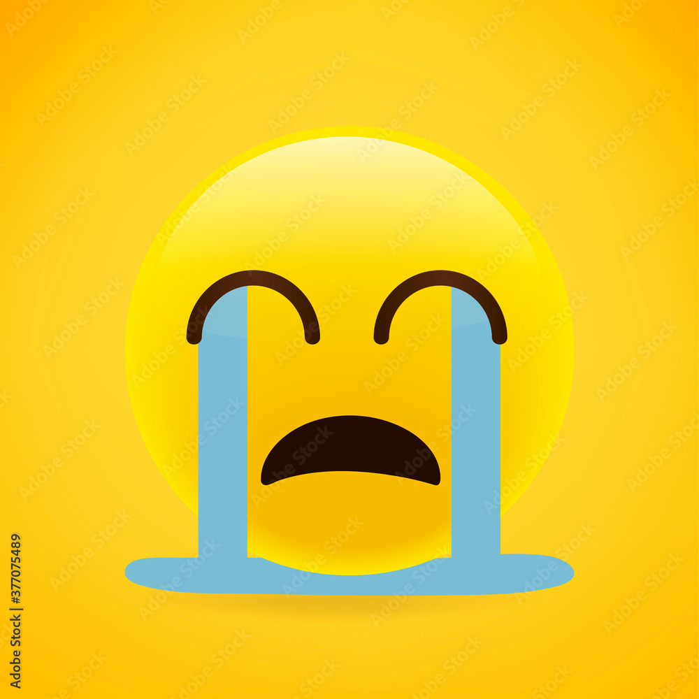 Crying sad emoticon, emoji, smiley - vector illustration. The emoji ... Crying sad emoticon, emoji, smiley - vector illustration. The emoji ...