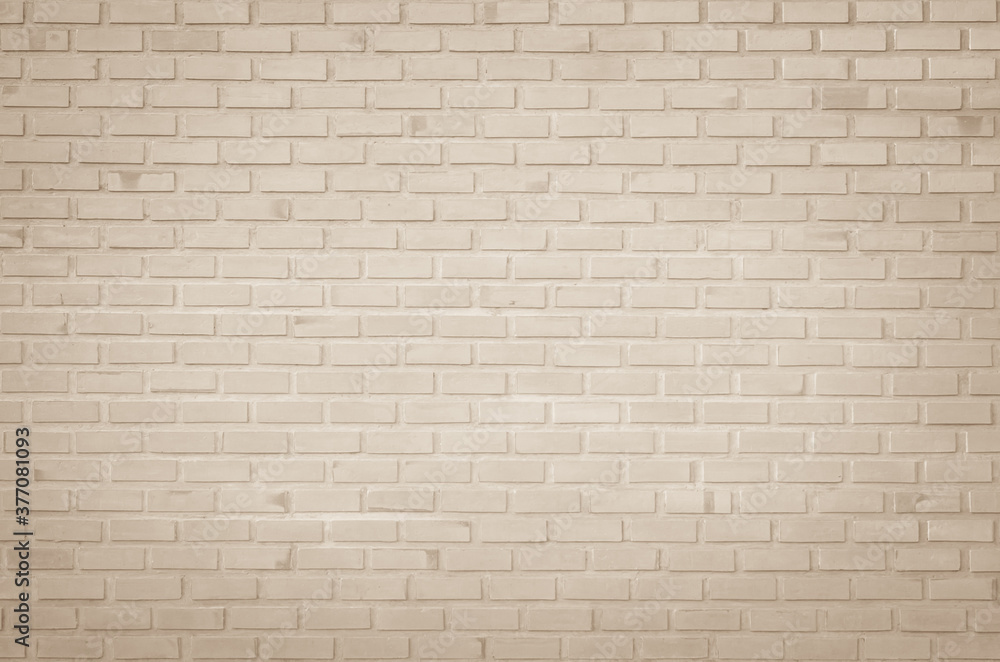 Empty Background of wide cream brick wall texture. Old brown brick wall ...