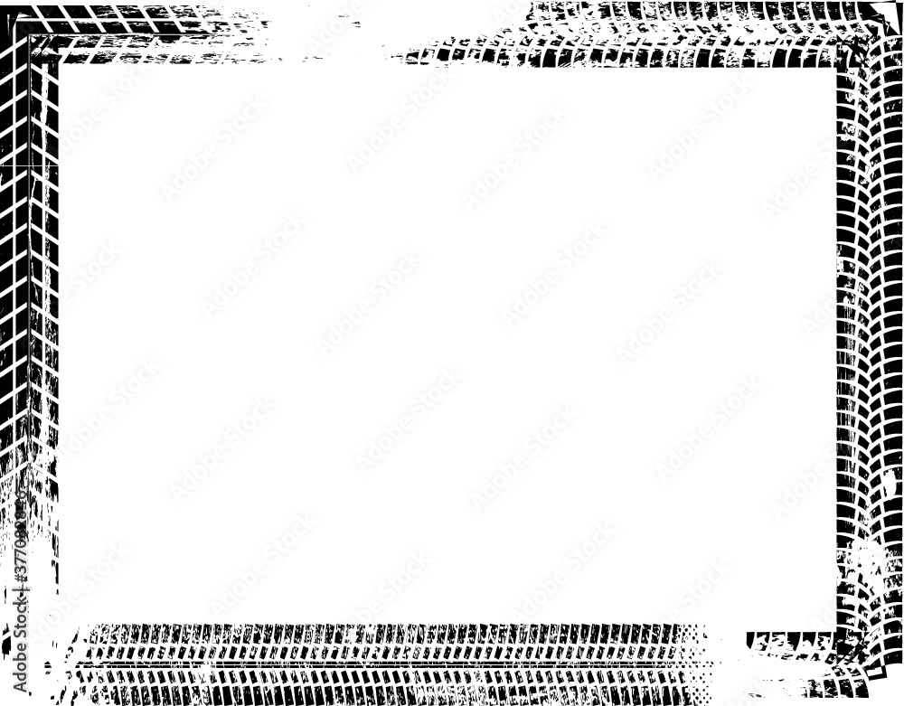 tire track vector Border Frame . Stock Vector | Adobe Stock