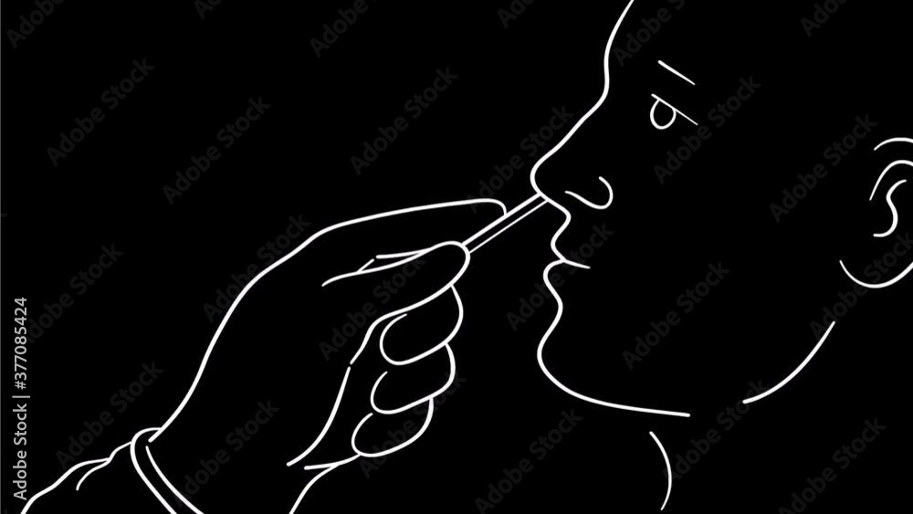 2d Animation motion graphics drawing of hand of nurse doctor performing ...