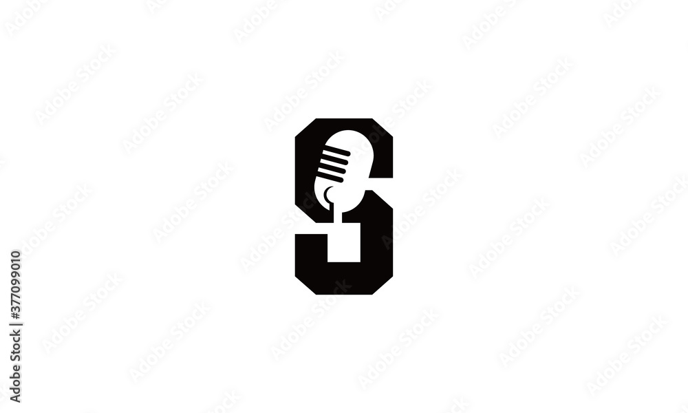 Letter S With Symbol Microphone Vector Logo Design Inspirations Stock ...