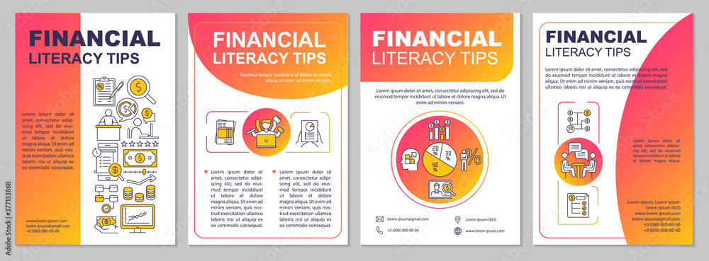 Financial literacy tips brochure template. Income growth. Flyer ...