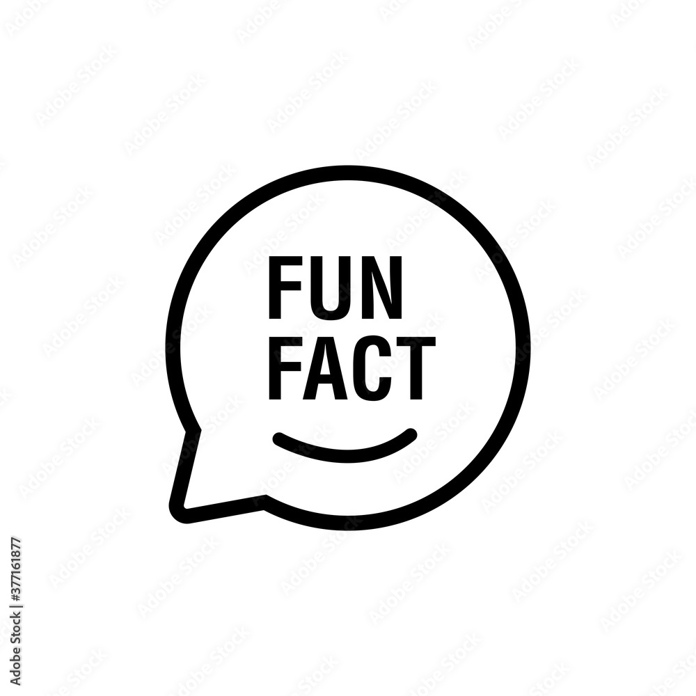 fun fact in black line bubble chat vector. flat stroke style modern ...