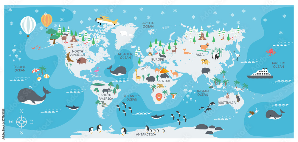 Oceans Map For Kids