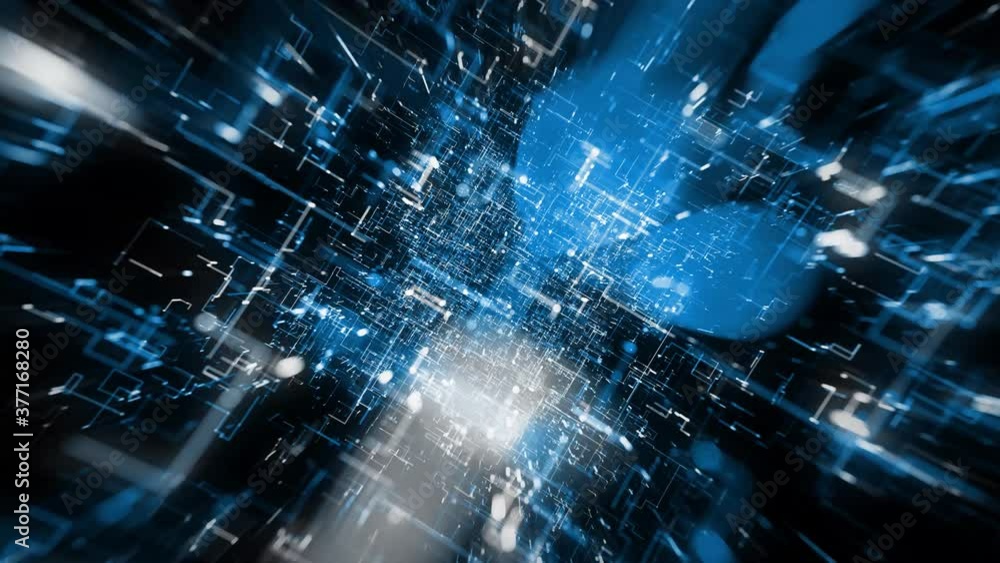 Video Stock Abstract Hi Tech Background Digital Data Zooming In/ 4k ...