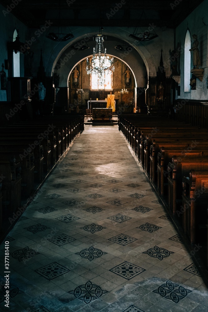 inside a Catholic Church Stock Photo | Adobe Stock
