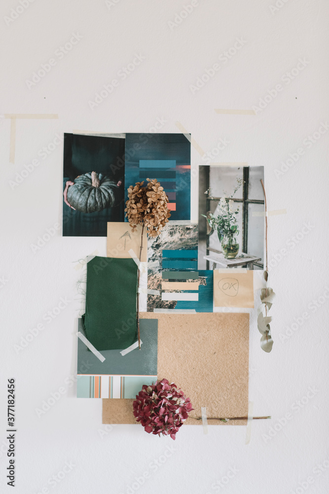 Blue And Nature Themed Mood Board Stock Photo | Adobe Stock