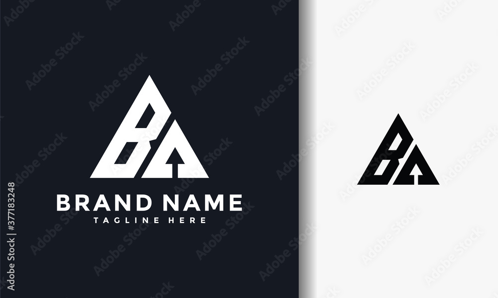 monogram letter BA logo Stock Vector | Adobe Stock
