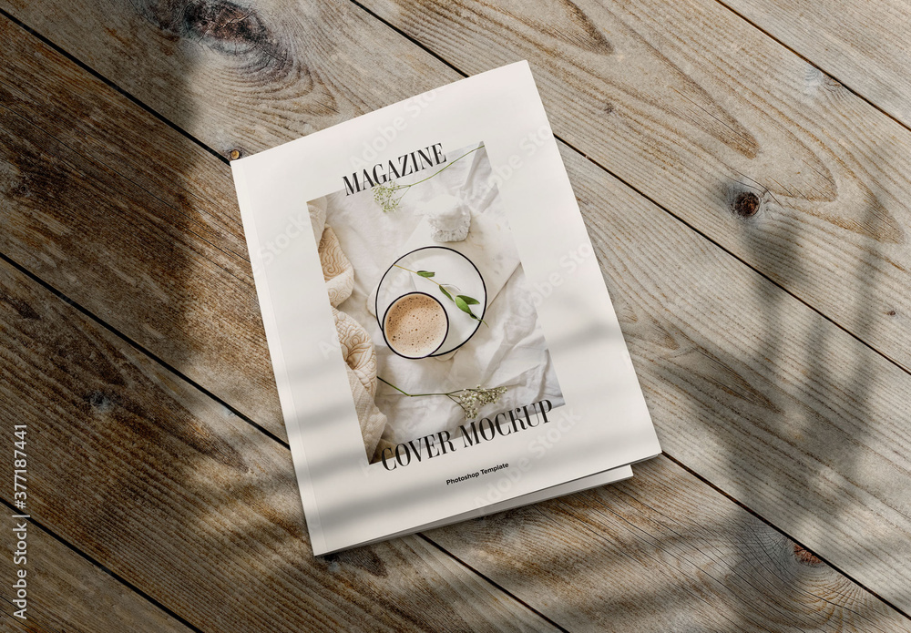 Opened Minimal Magazine Cover Mockup Stock Template | Adobe Stock
