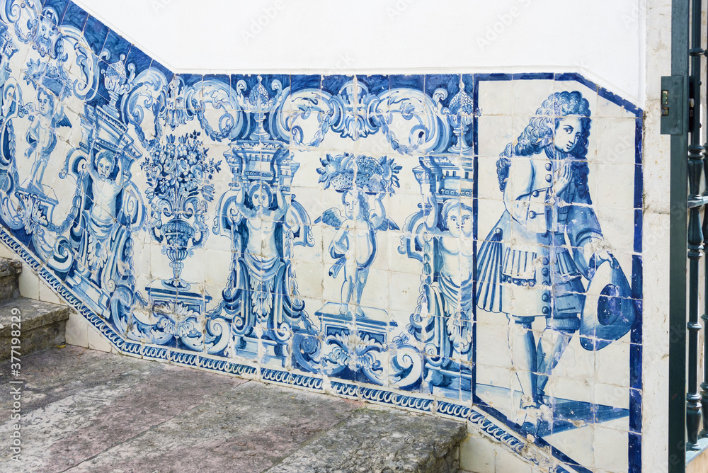 azulejos panels in the courtyard of the House of the Holy Body, Casa do ...