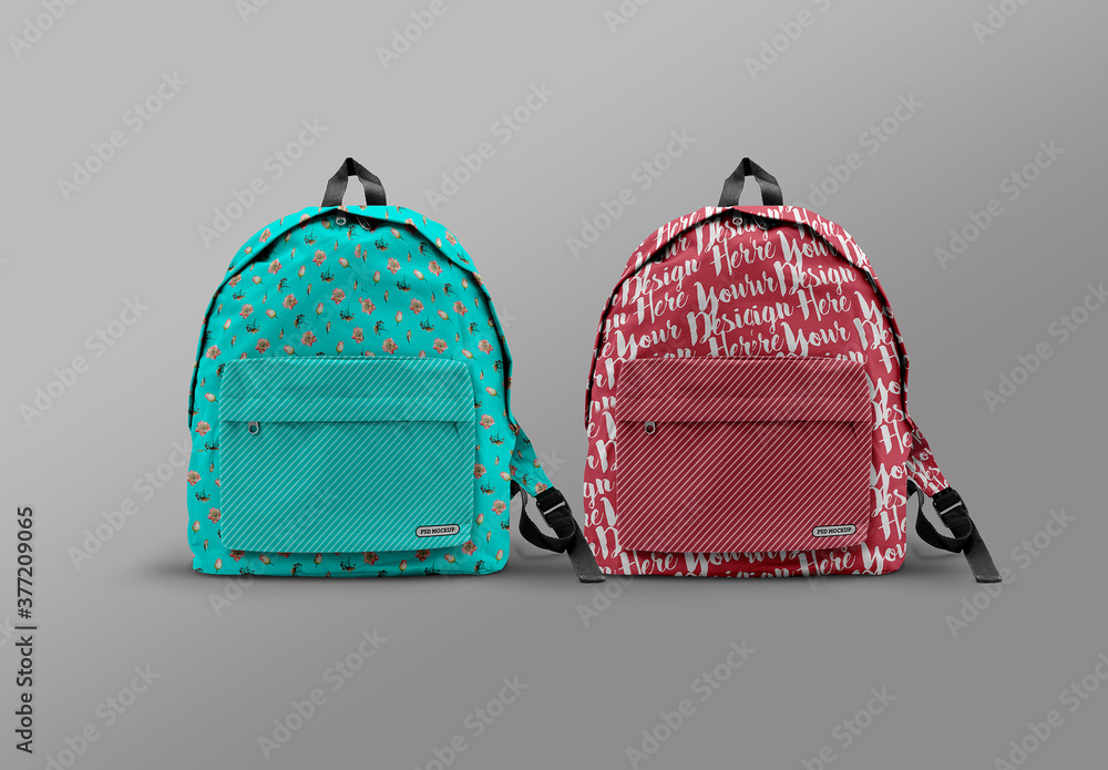 School Backpack Mockups Stock Template | Adobe Stock