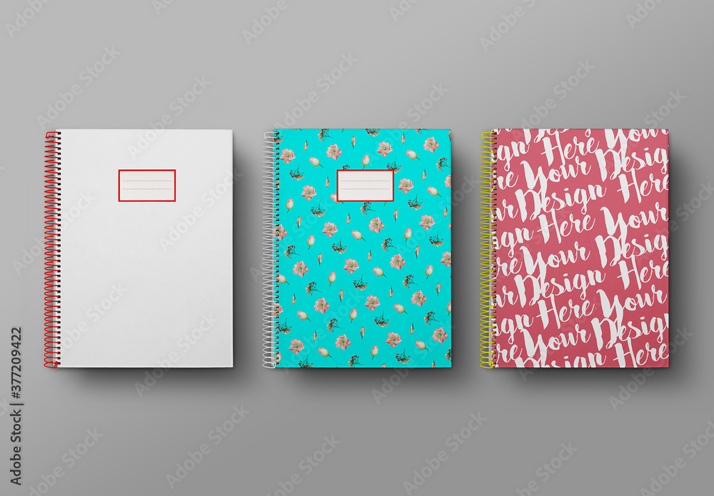 School Notebooks Mockup Stock Template | Adobe Stock