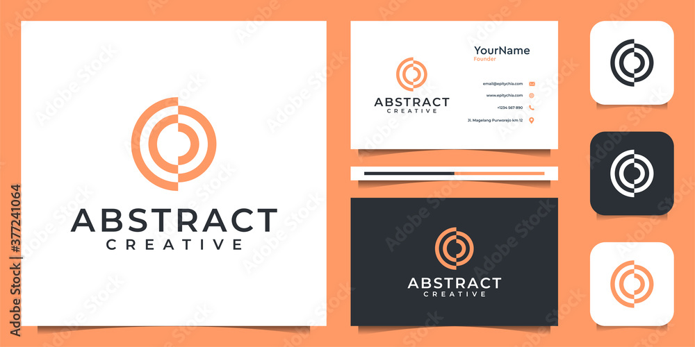 Abstract logo illustration vector graphic ine lineart style. Suit for ...