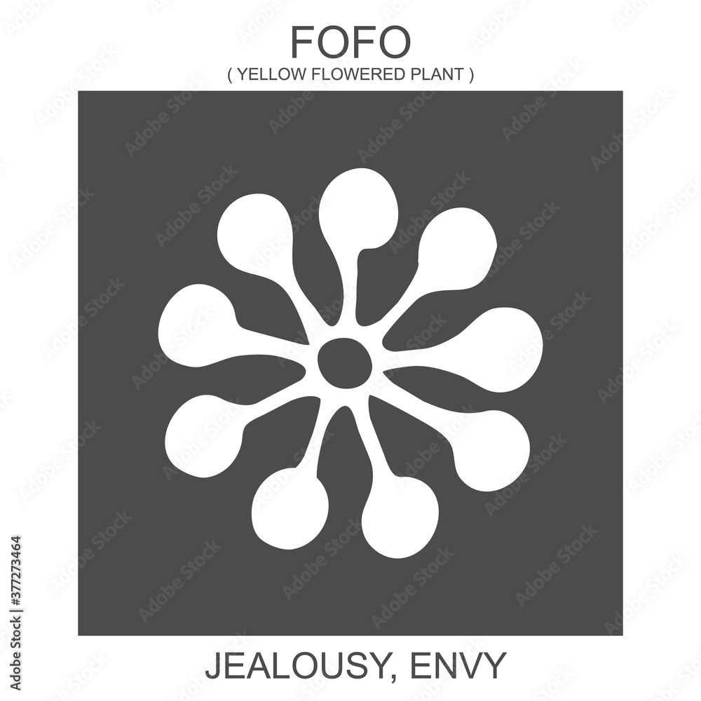 vector icon with african adinkra symbol Fofo. Symbol of jealousy and ...