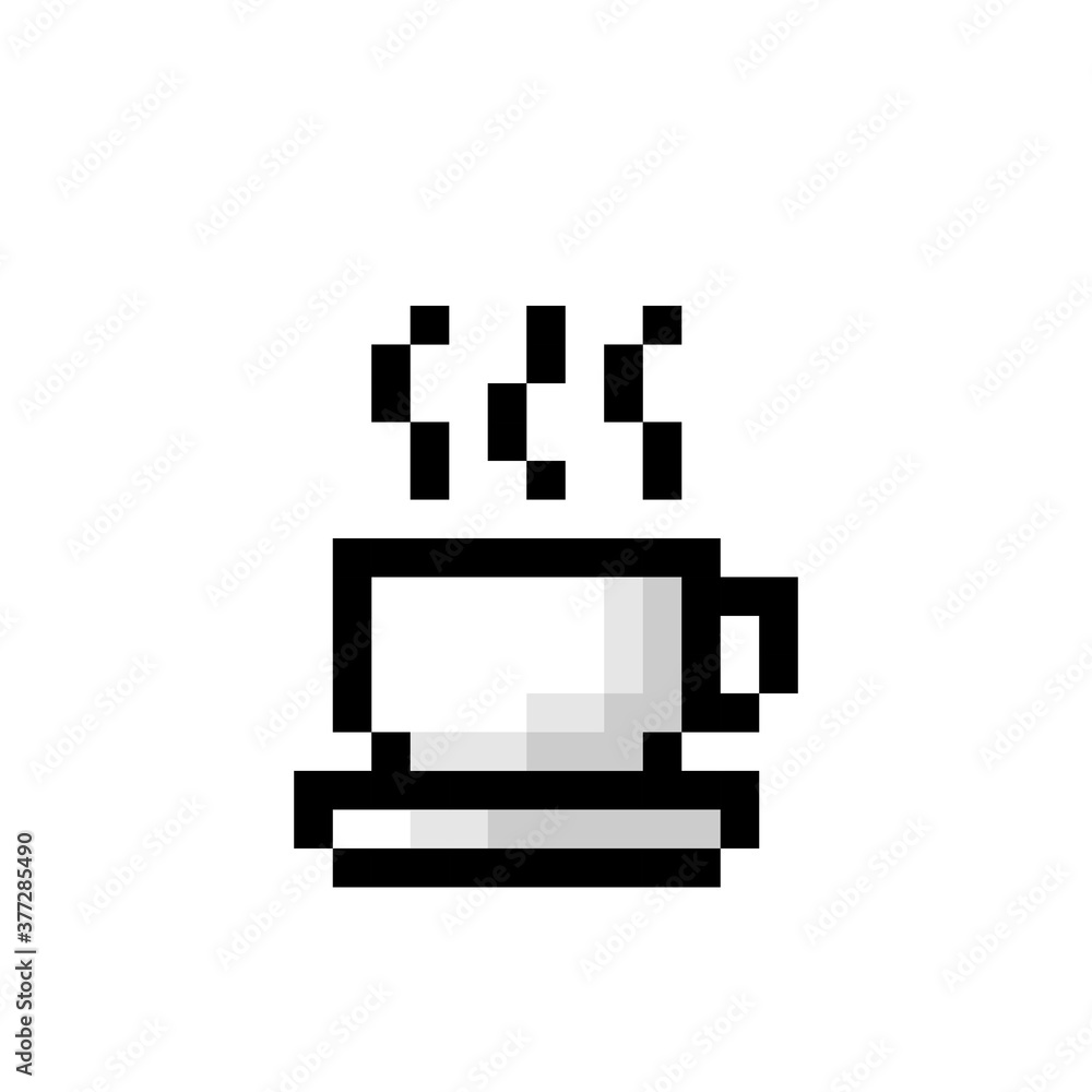 Pixel coffee cup logo image. vector illustration. Stock Vector | Adobe ...